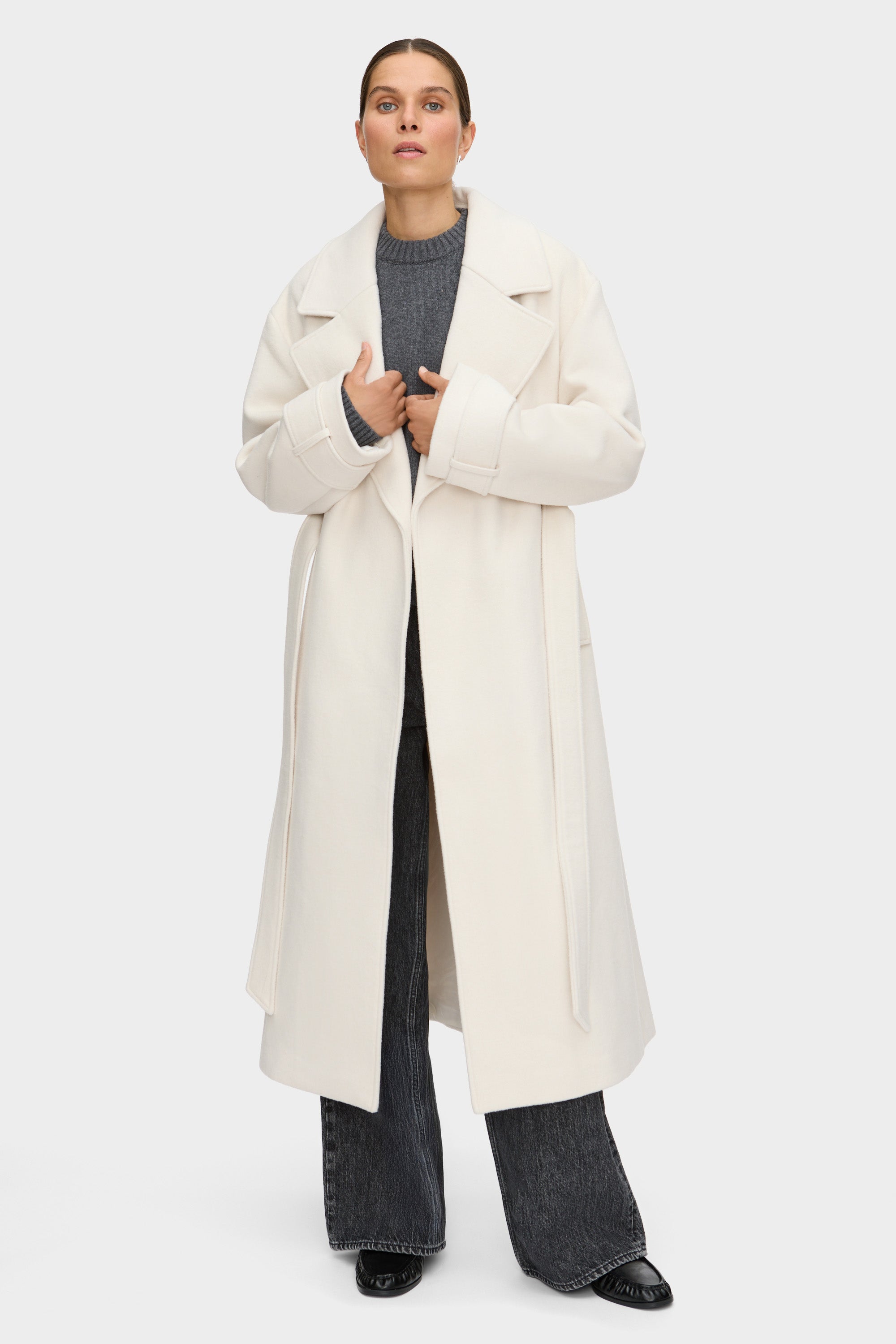 ALIGNE Wrap Wool Winter Coat - White | George