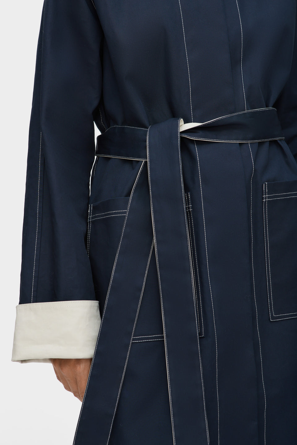 ALIGNE Reversible Trench Coat - Navy | Barnaby