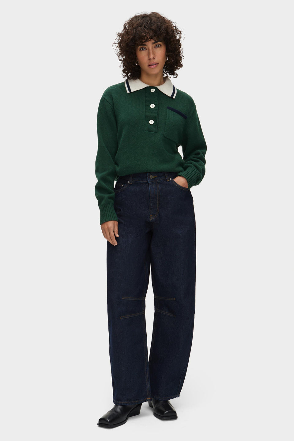 ALIGNE Rugby Knitted Polo - Dark Green | Brett