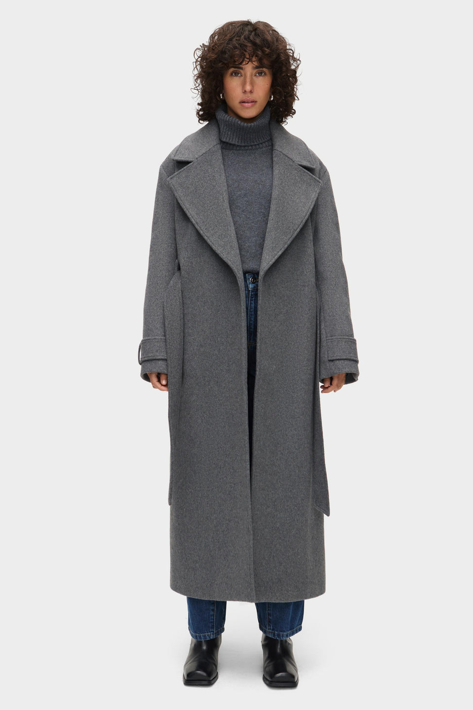 ALIGNE Wrap Wool Winter Coat - Grey | George