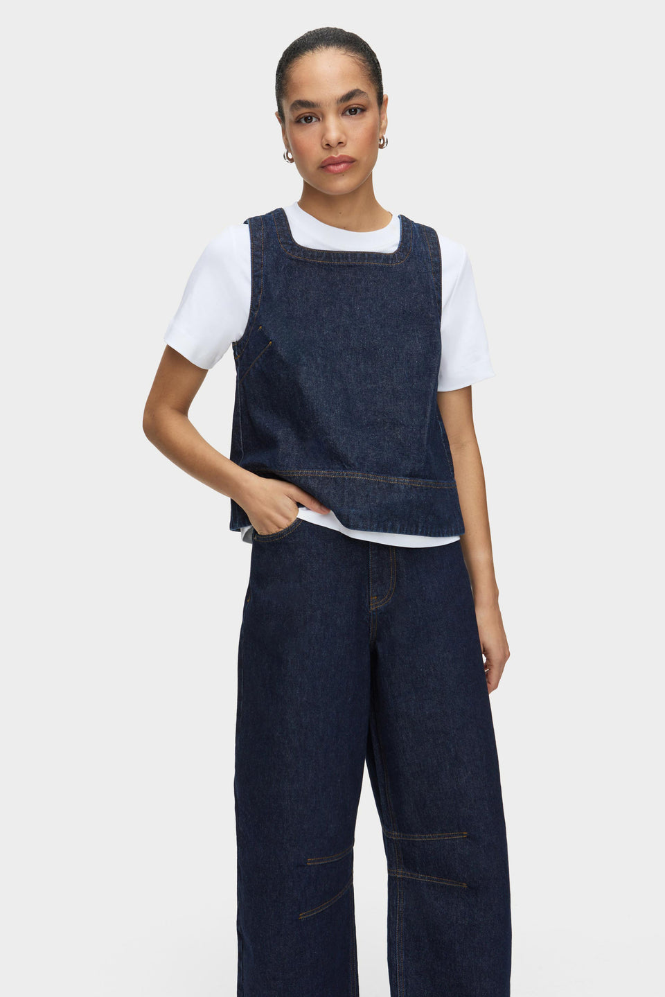 ALIGNE Rigid Denim Top - Indigo | Meg
