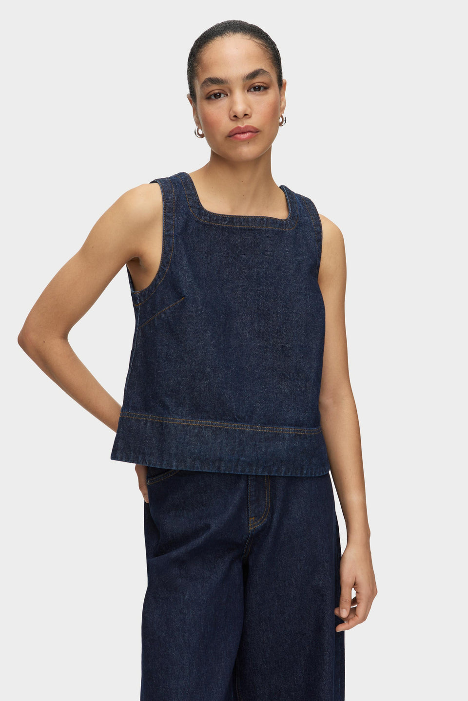 ALIGNE Rigid Denim Top - Indigo | Meg