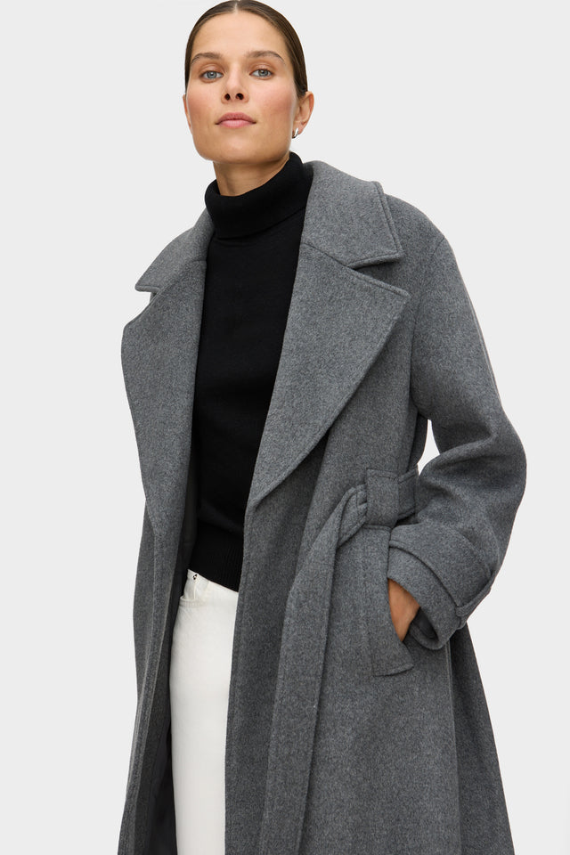 ALIGNE Wrap Wool Winter Coat - Grey | George