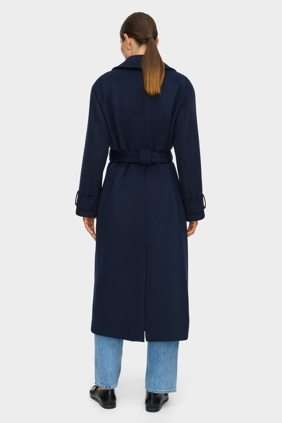 ALIGNE Wrap Wool Winter Coat - Navy | George